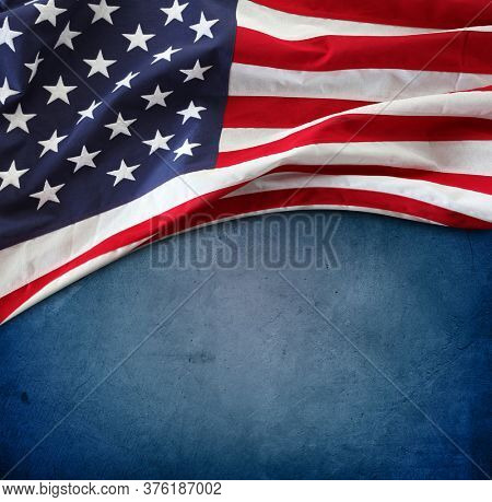 American Flag On Blue Image & Photo (Free Trial) | Bigstock
