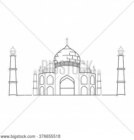 Taj Mahal Outline. Vector & Photo (Free Trial) | Bigstock