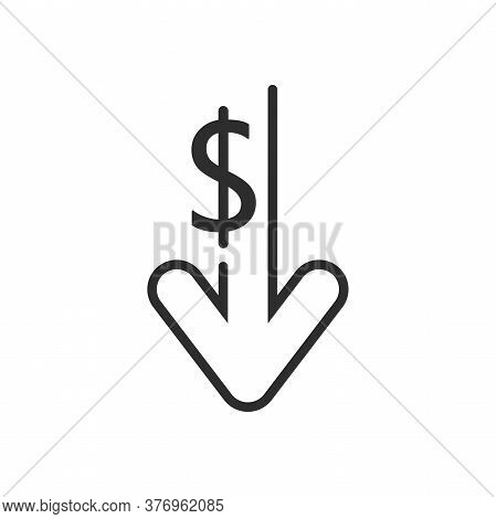 Money Symbol Down Vector & Photo (Free Trial) | Bigstock