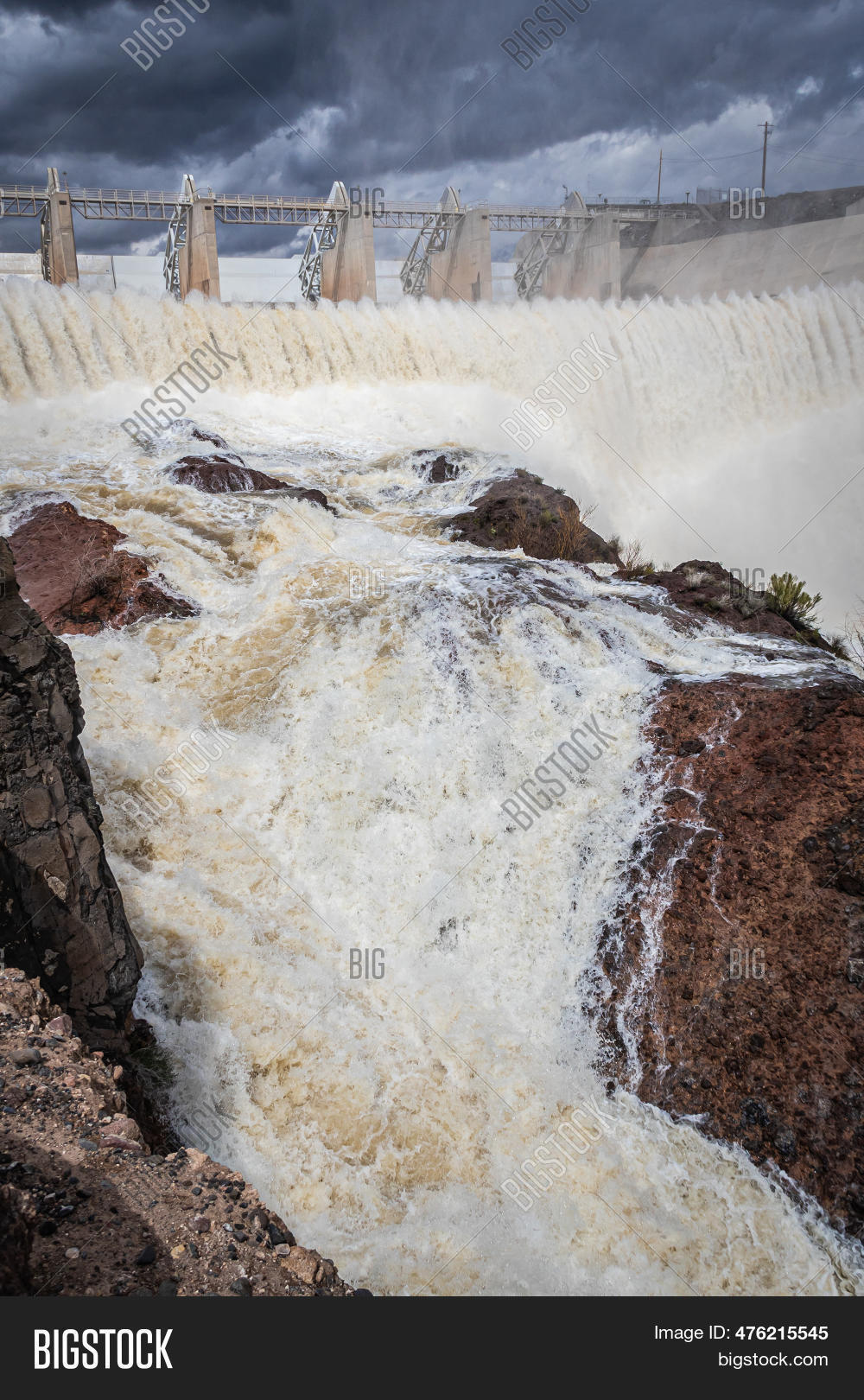 Dam Flood Gates Open Image & Photo (Free Trial) | Bigstock