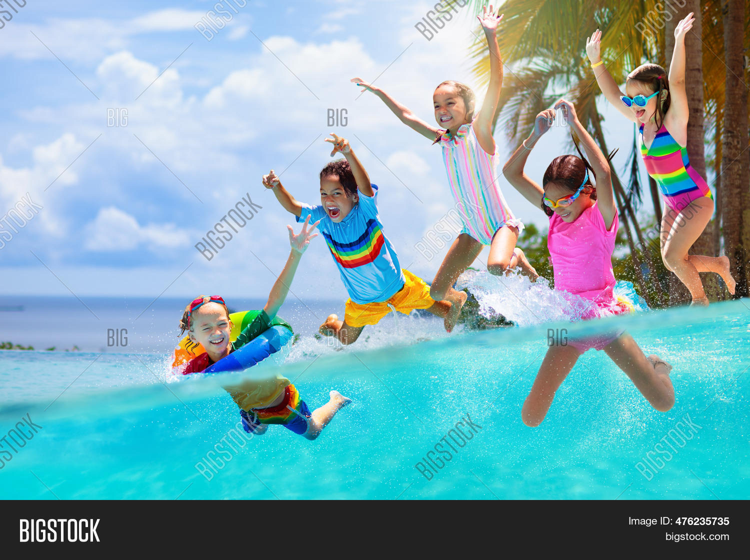 Group Kids Jump Into Image & Photo (Free Trial) | Bigstock