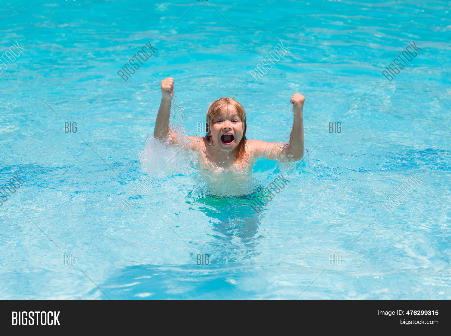 Excited Child Swimming Image & Photo (Free Trial) | Bigstock