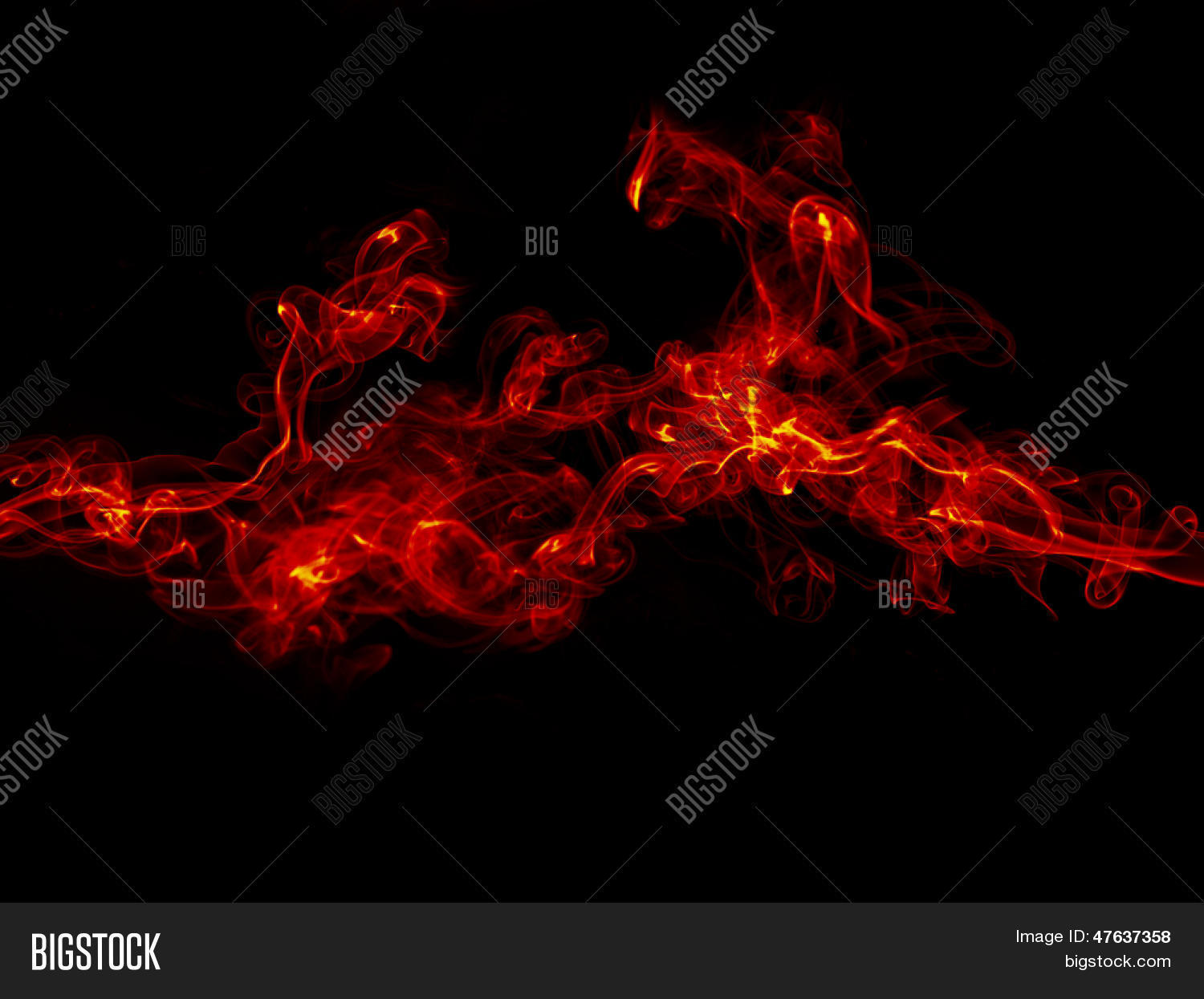Orange Smoke Isolated On Black Image & Photo | Bigstock
