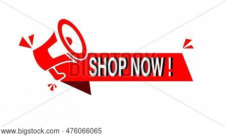 Shop Now Banner Vector & Photo (Free Trial) | Bigstock