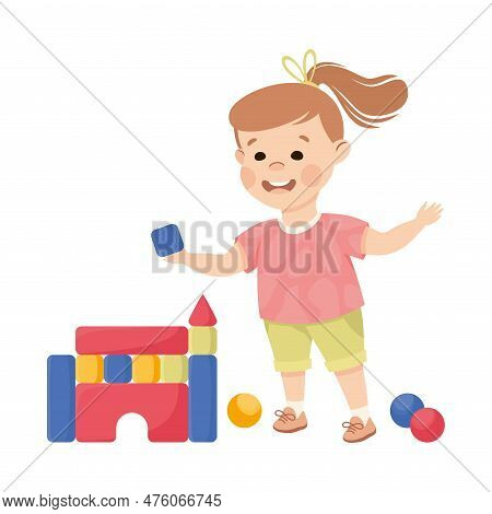 Little Girl Building Vector & Photo (Free Trial) | Bigstock