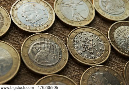 One Euro Coins On Image & Photo (Free Trial) | Bigstock
