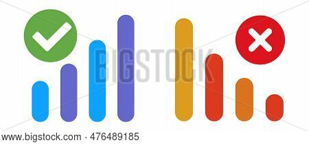 Bar Chart Check Marks Vector & Photo (Free Trial) | Bigstock