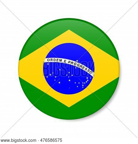 Brazil Circle Button Vector & Photo (Free Trial) | Bigstock