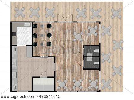 Cafe Top View Plans. Image & Photo (Free Trial) | Bigstock