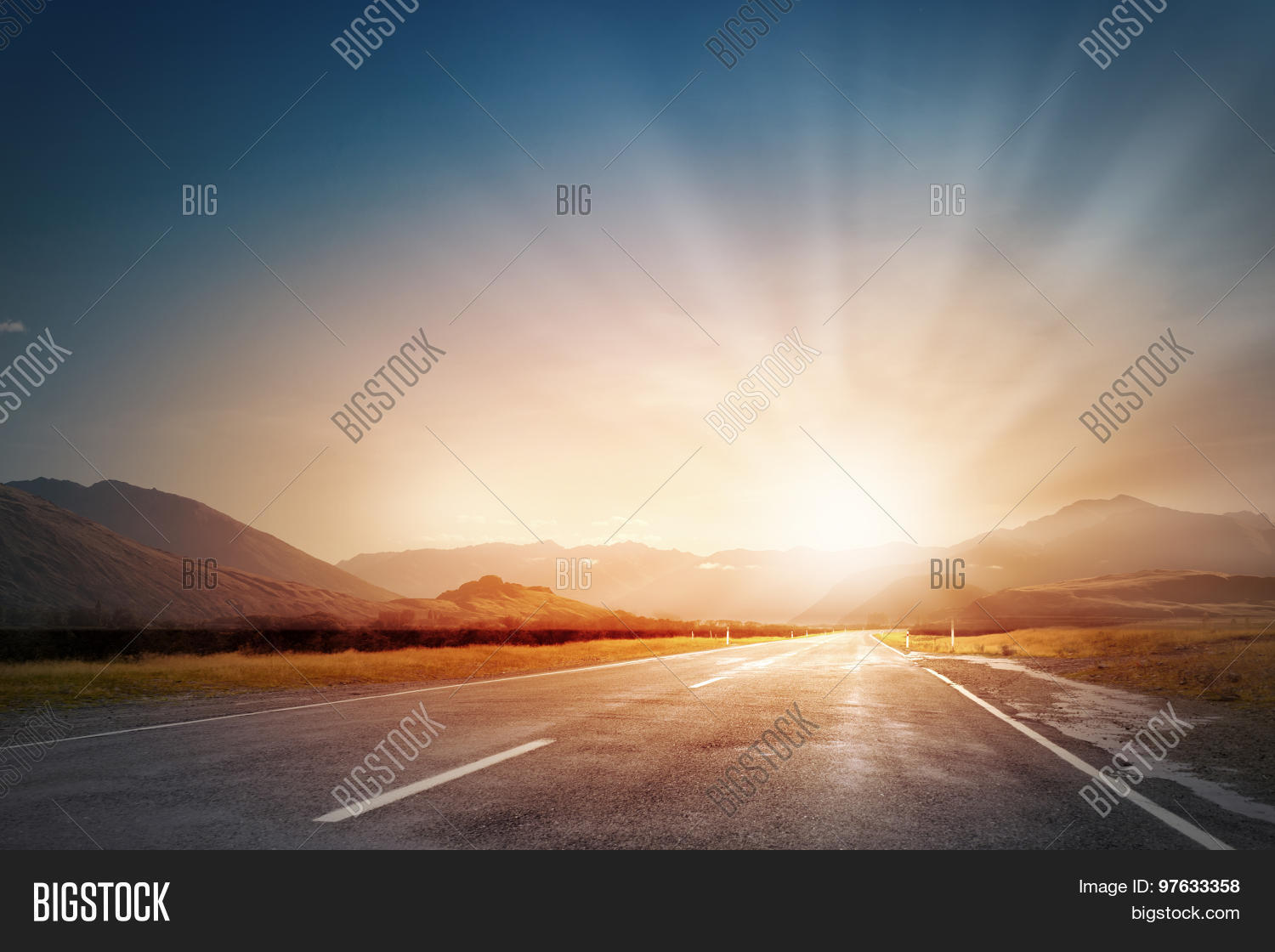 Sunrise Above Road Image & Photo (Free Trial) | Bigstock