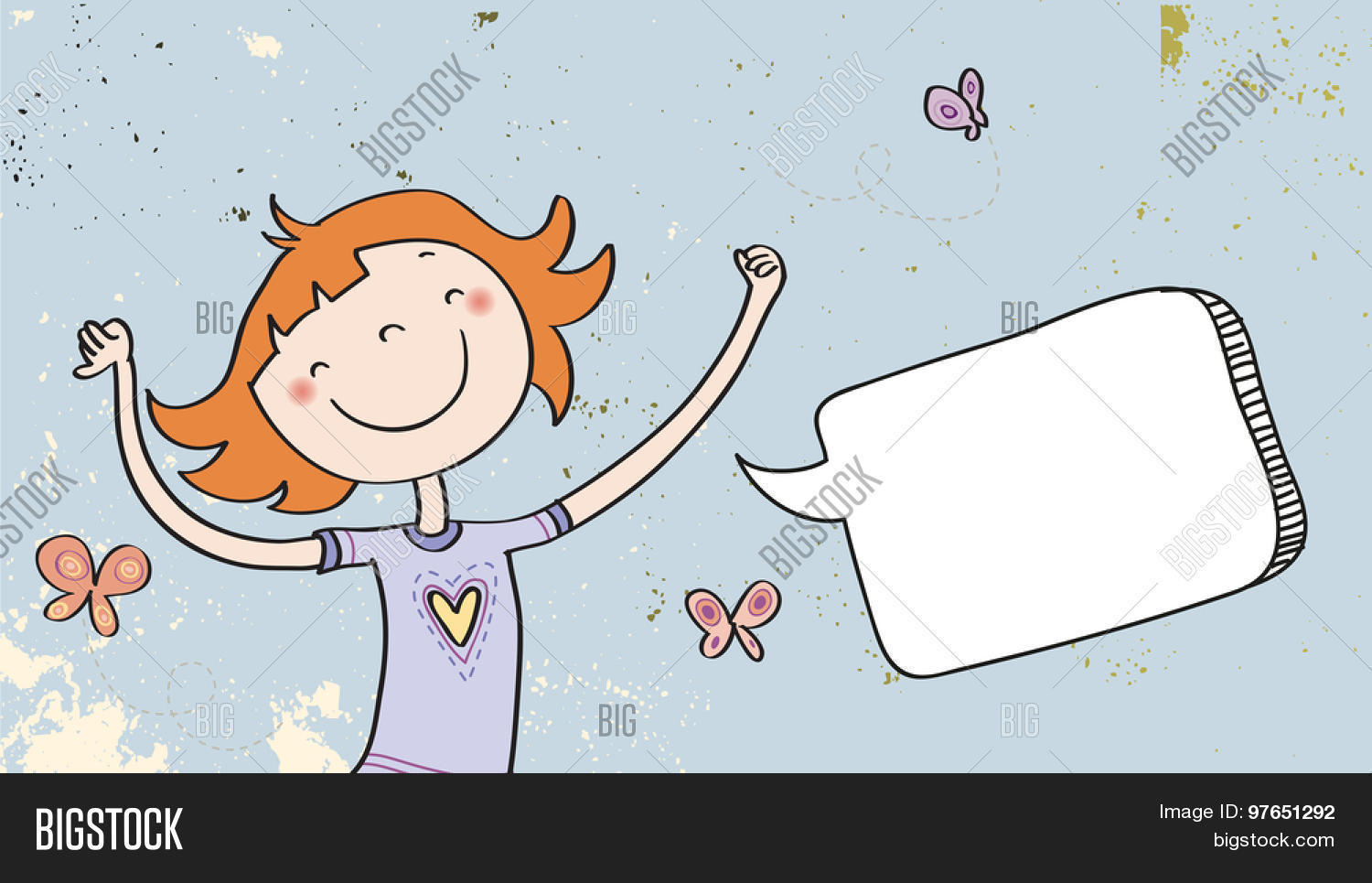 Happy Girl Speaking Vector & Photo (Free Trial) | Bigstock