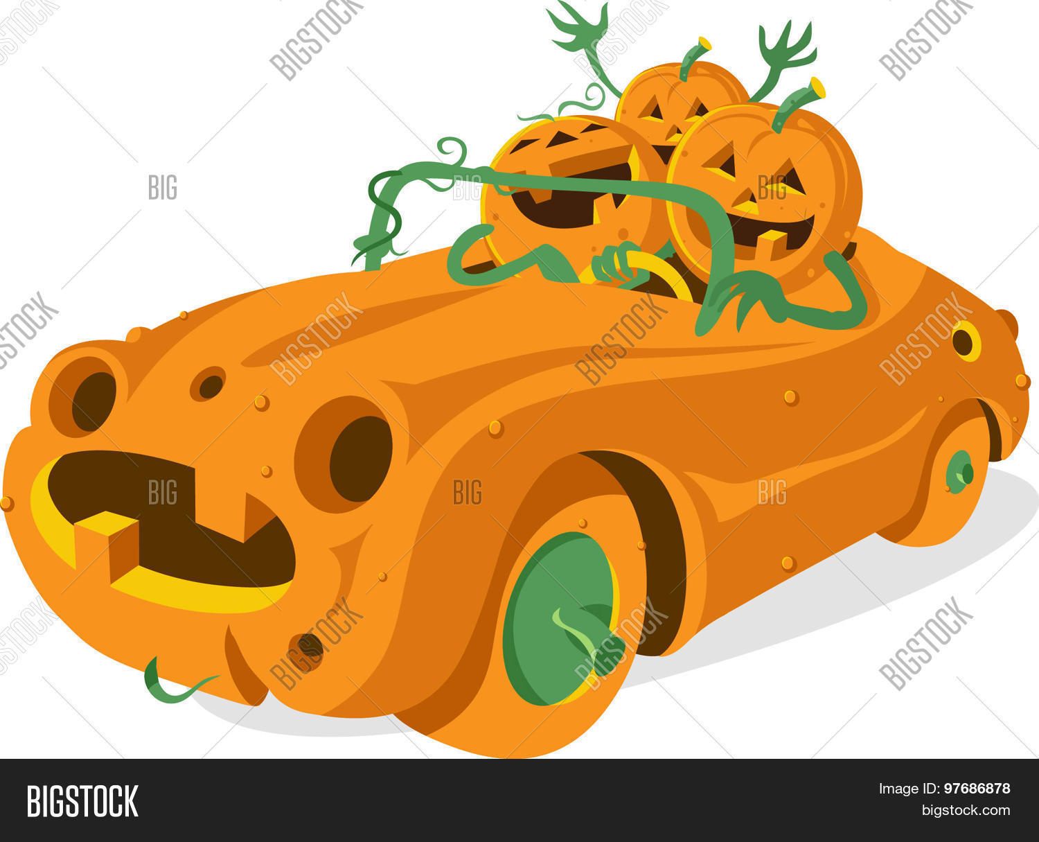 Pumpkin Car Vector & Photo (Free Trial) | Bigstock