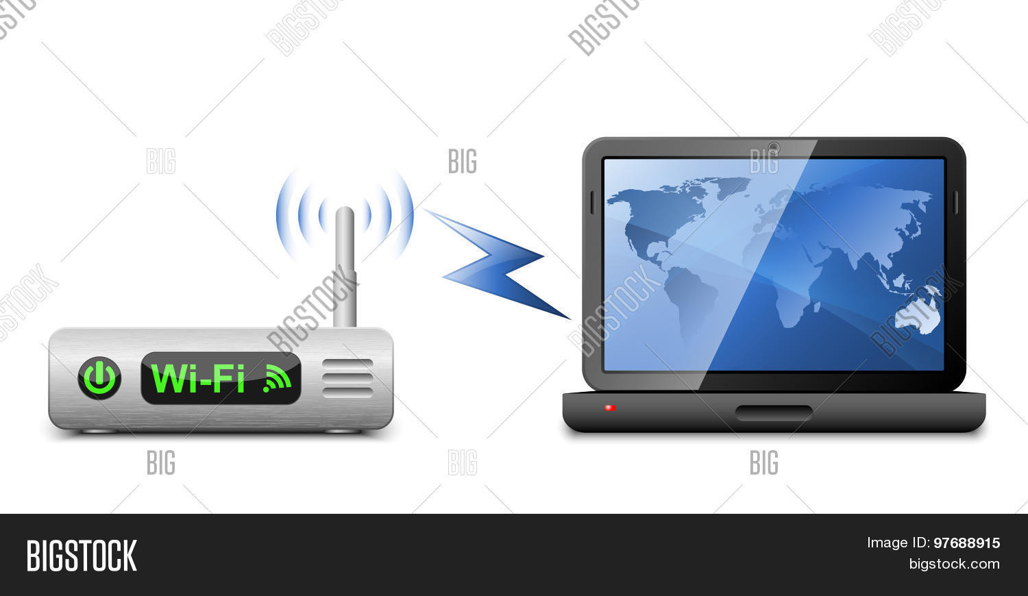 Icon Laptop Connected Vector & Photo (Free Trial) | Bigstock