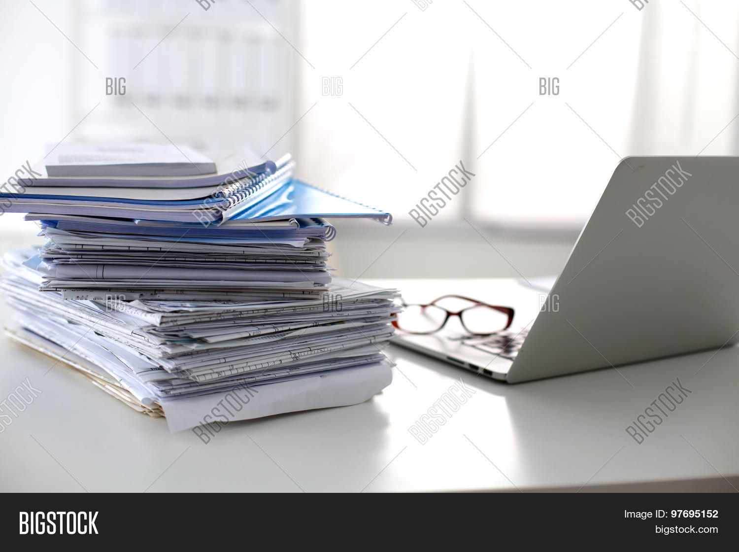 Office Desk Stack Image & Photo (Free Trial) | Bigstock