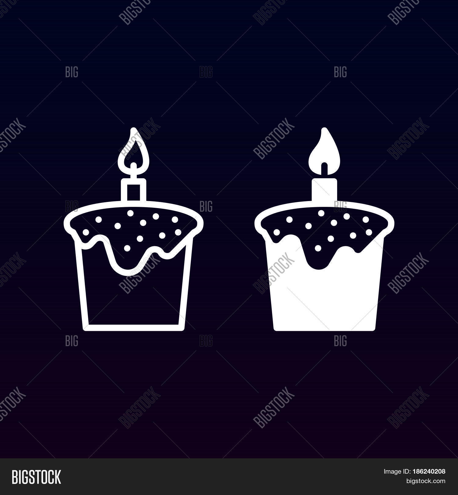 Easter Cake Line Vector & Photo (Free Trial) | Bigstock