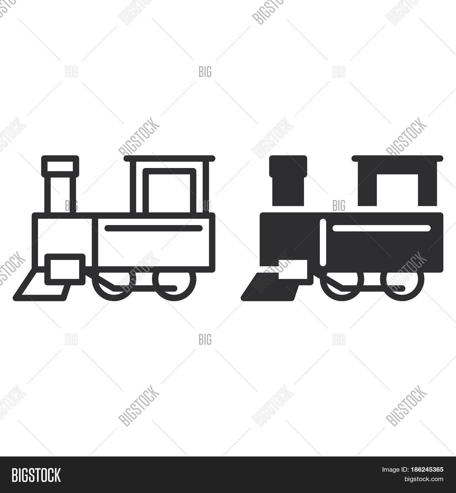 Steam Train Line Vector & Photo (Free Trial) | Bigstock