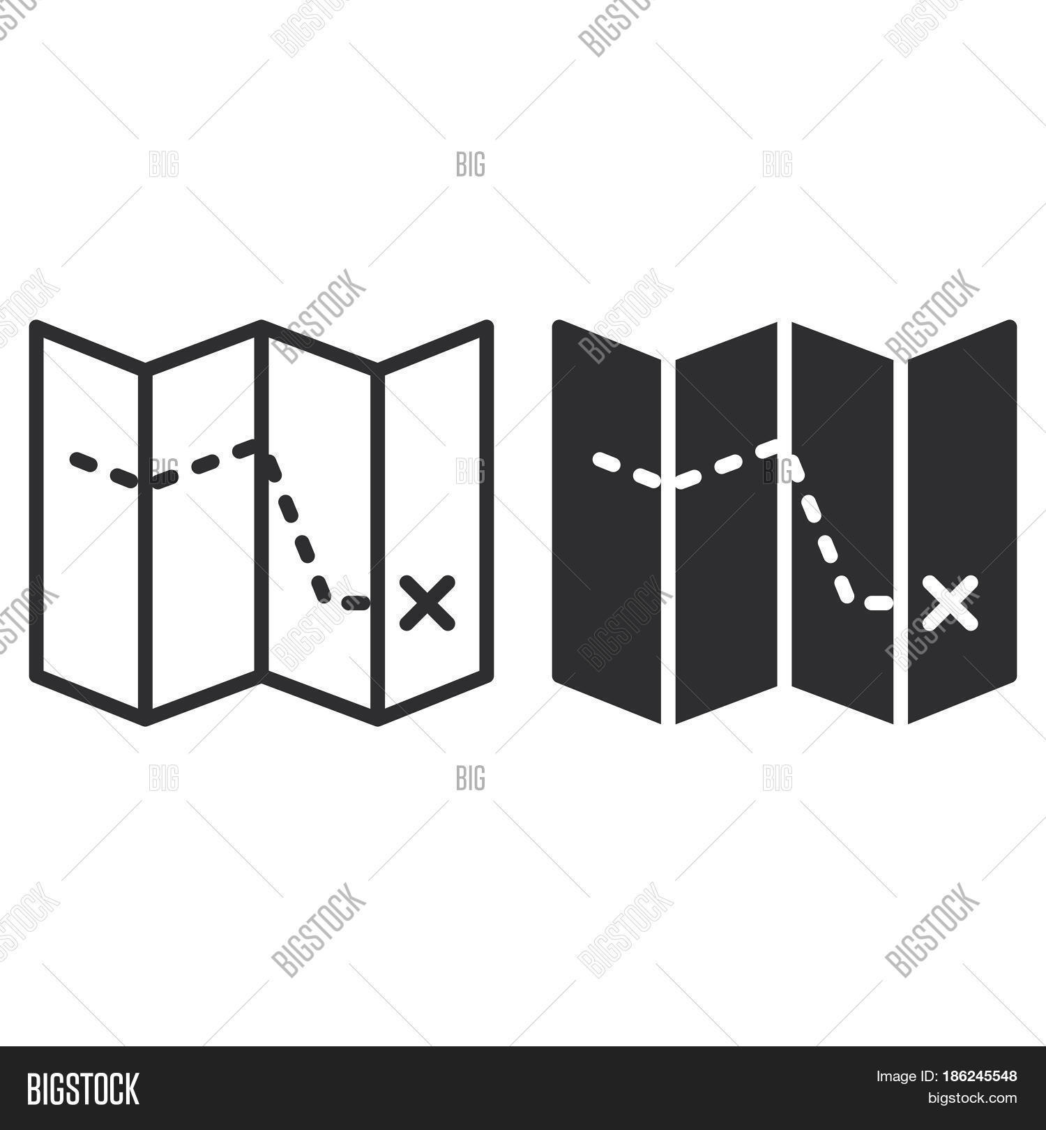 Route On Map Line Vector & Photo (Free Trial) | Bigstock