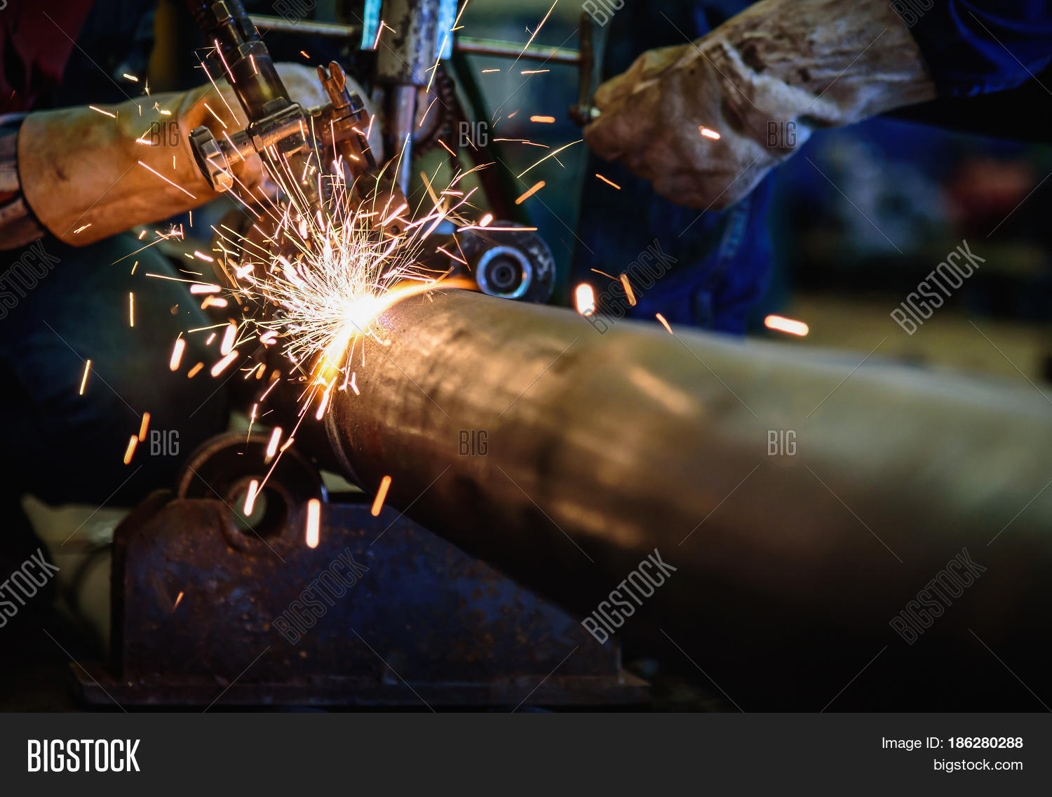 Worker Cutting Steel Image & Photo (Free Trial) | Bigstock