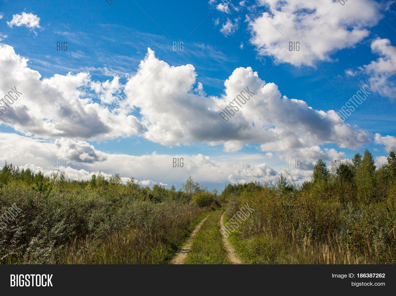 Country Road Clouds On Image & Photo (Free Trial) | Bigstock