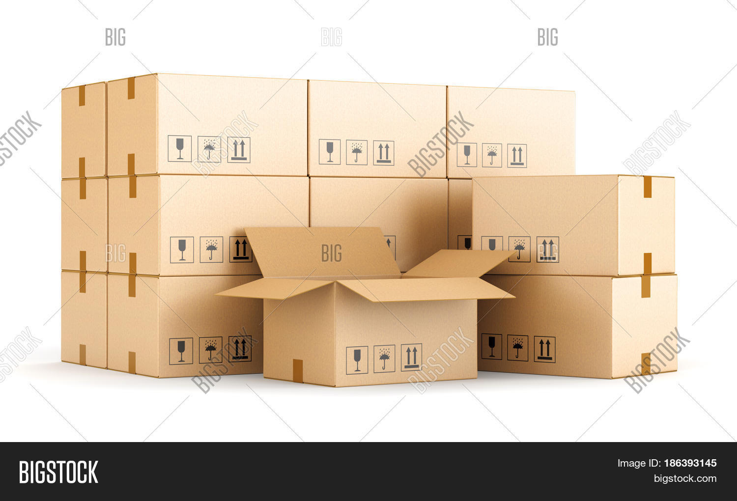 Cardboard Boxes On Image & Photo (Free Trial) | Bigstock