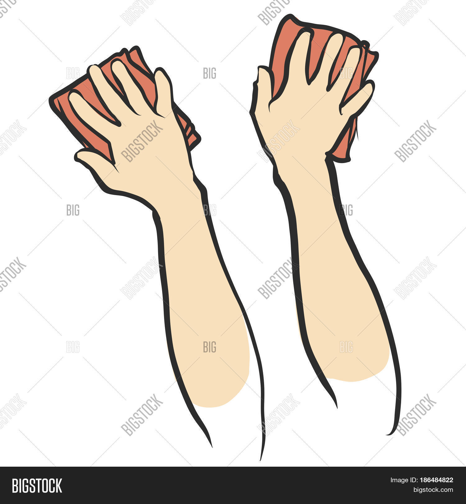 Hands Rags Isolated Vector & Photo (Free Trial) | Bigstock