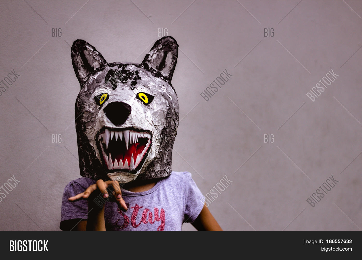 Kid Carton Wolf Mask Image & Photo (Free Trial) | Bigstock