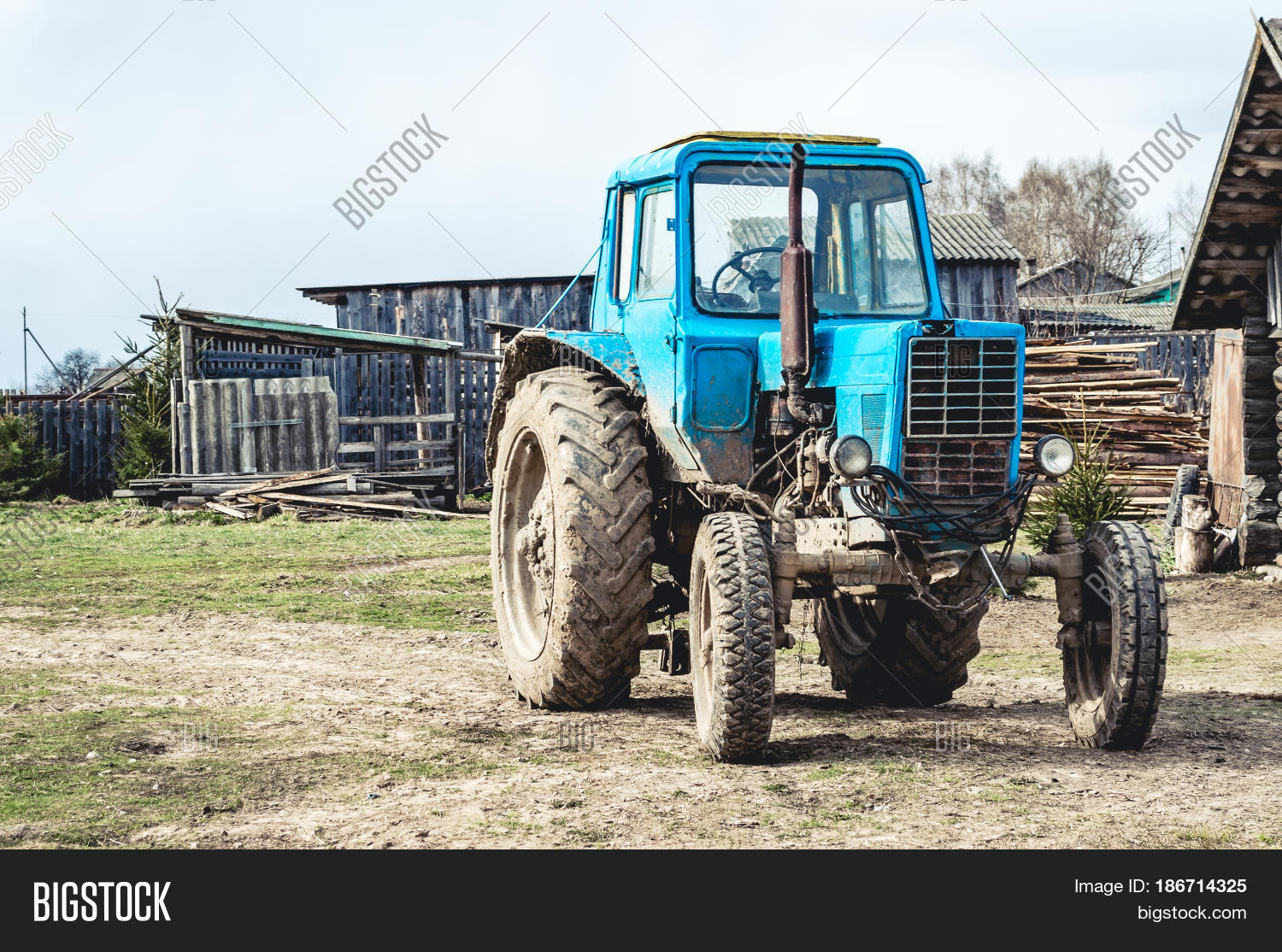 Old Tractor Front View Image & Photo (Free Trial) | Bigstock