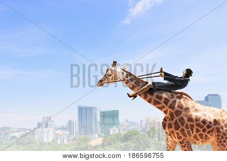 Woman Ride Giraffe Image & Photo (Free Trial) | Bigstock
