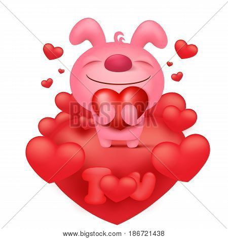 Pink Bunny Emoticon Vector & Photo (Free Trial) | Bigstock