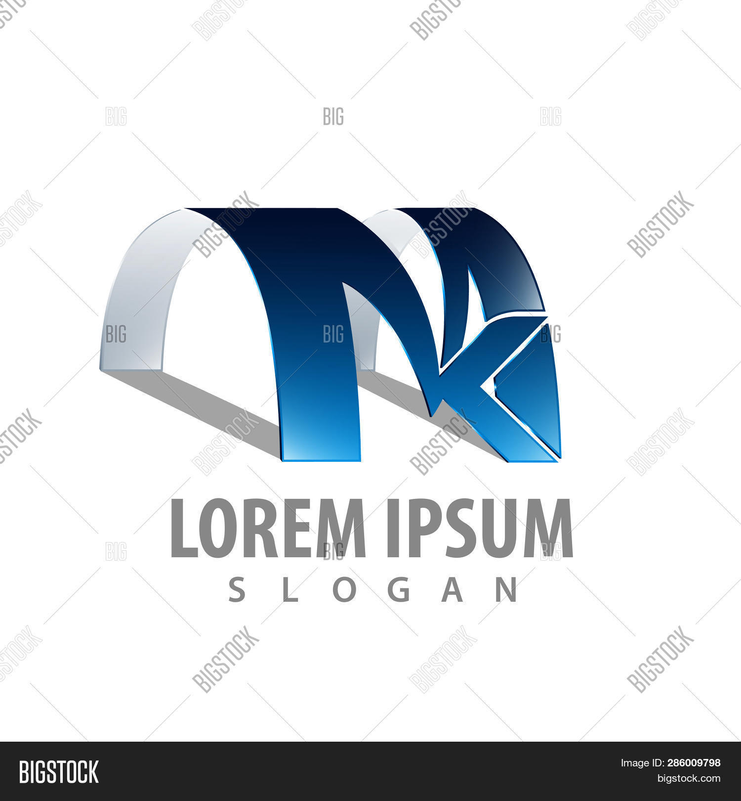 Initial Letter Mk Vector & Photo (Free Trial) | Bigstock