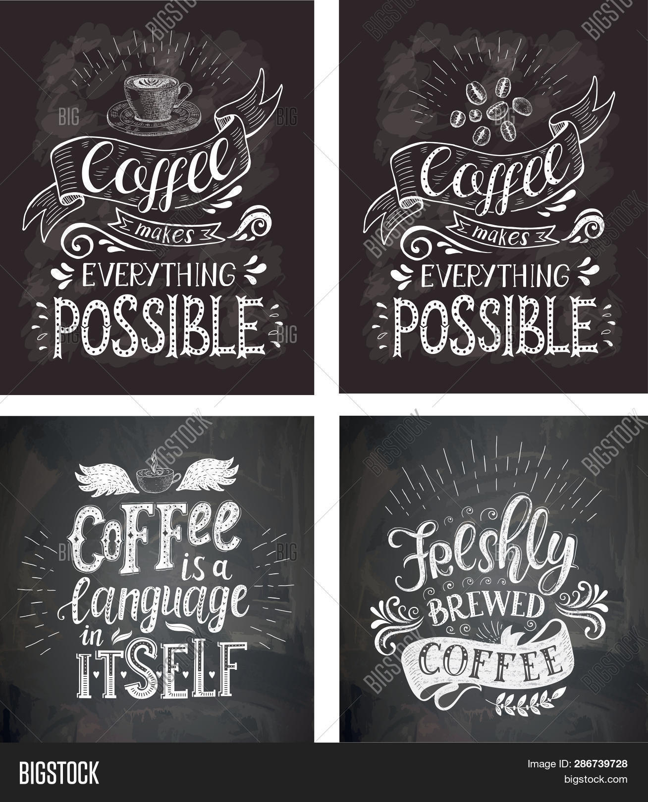 Set Coffee Quotes On Image & Photo (Free Trial) | Bigstock