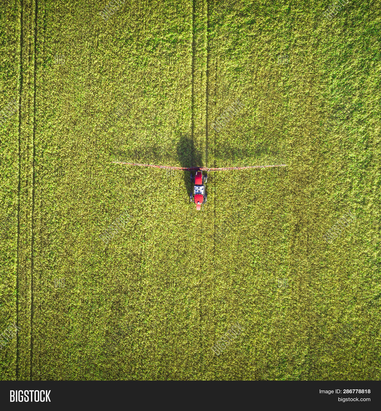 Aerial Shot Tractor On Image & Photo (Free Trial) | Bigstock