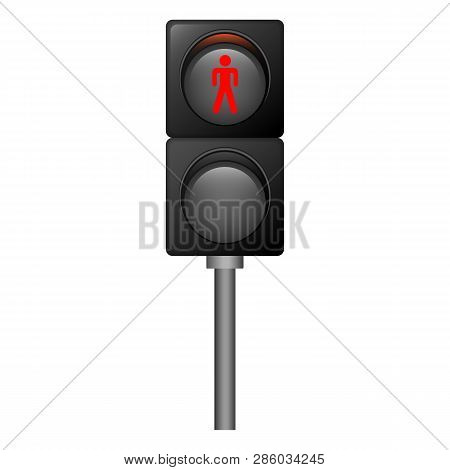 Stop Red Pedestrian Vector & Photo (Free Trial) | Bigstock