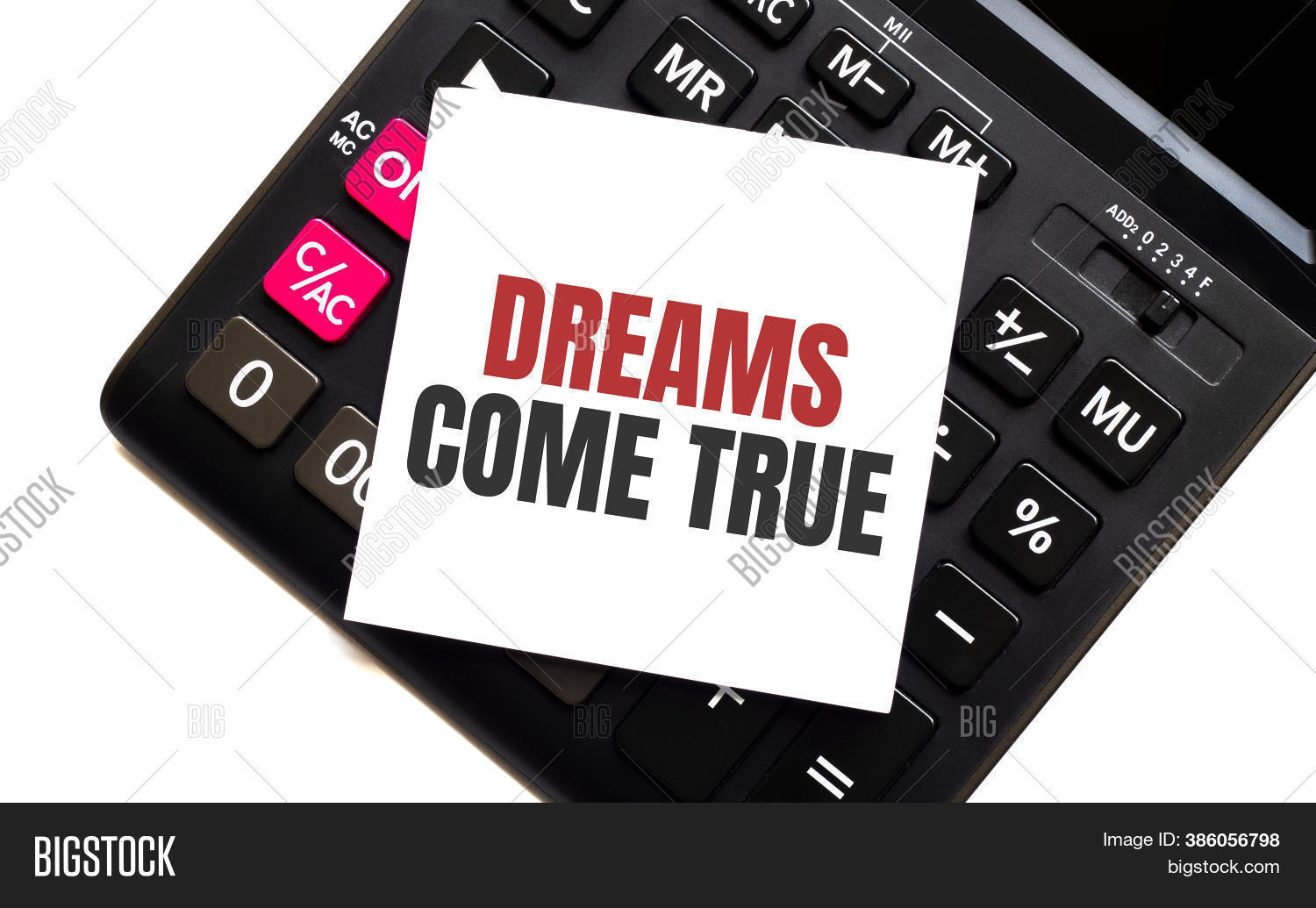 Calculator Text Dreams Image & Photo (Free Trial) | Bigstock