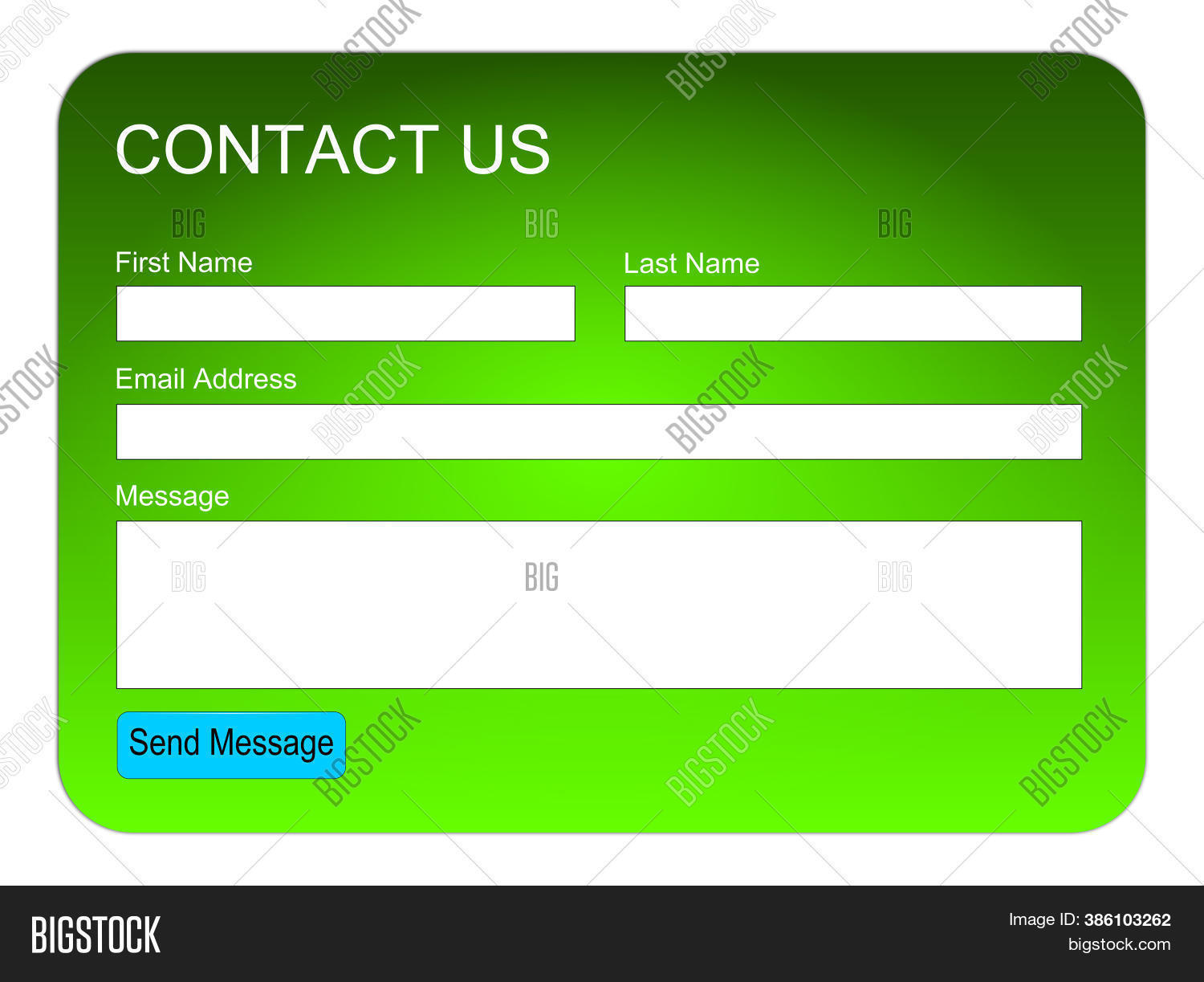 Green Contact Us Form Image & Photo (Free Trial) | Bigstock