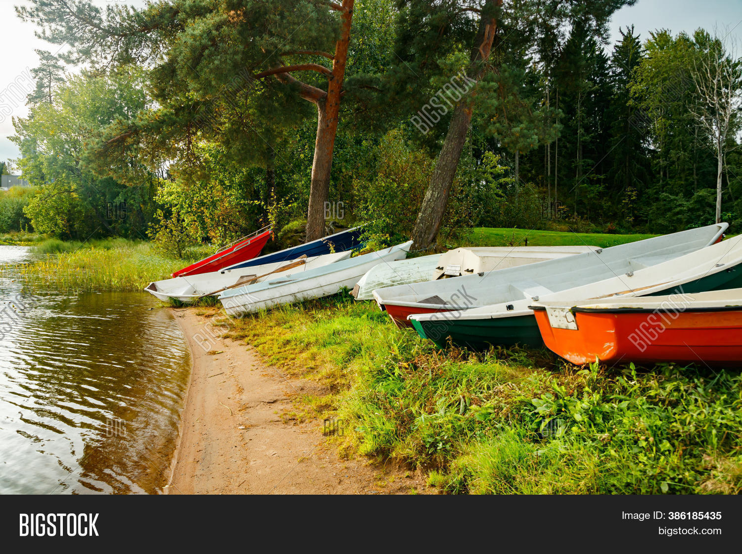Rowing Boats On Coast Image & Photo (Free Trial) | Bigstock