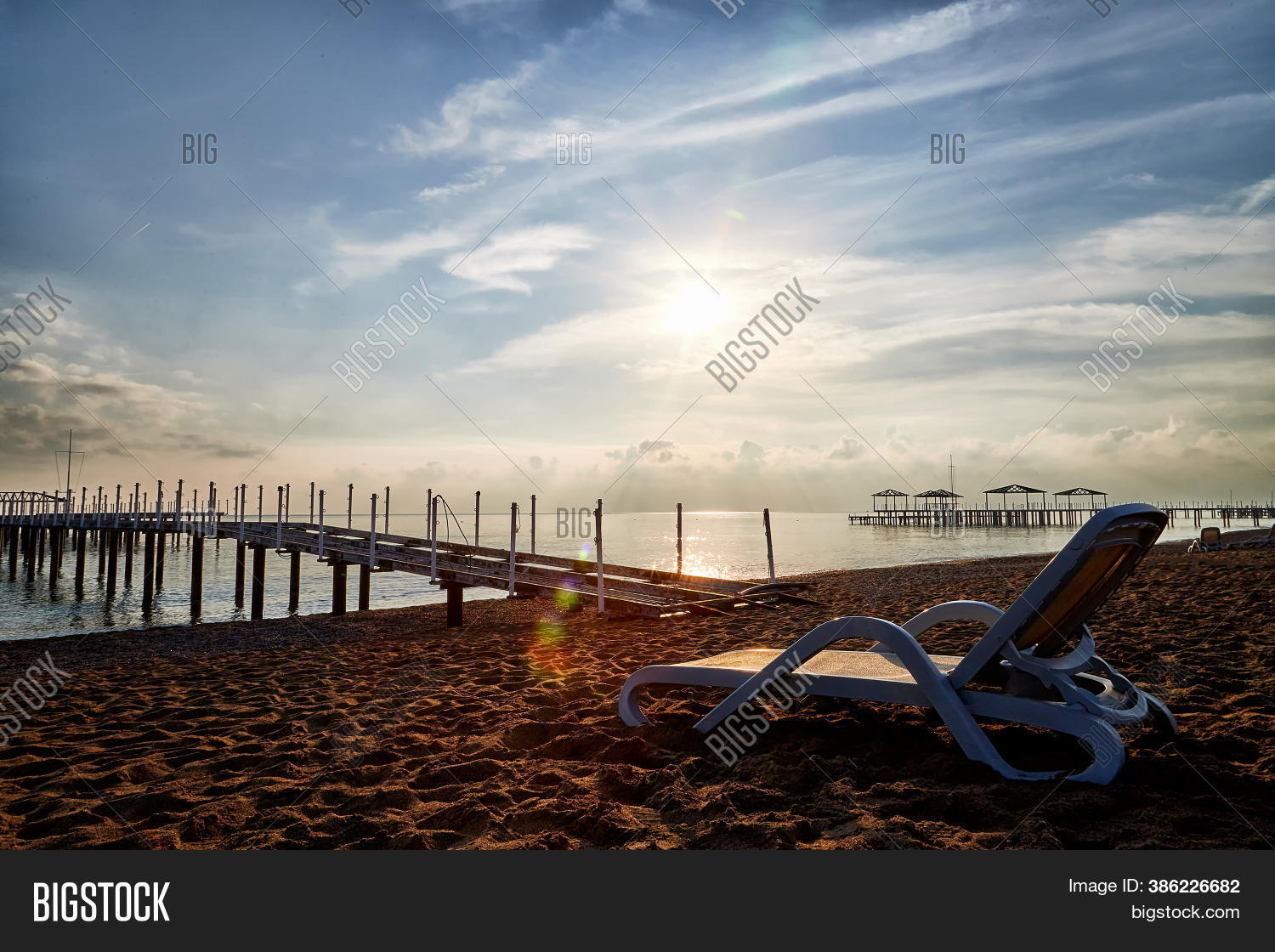 Sunbed On Sand Beach Image & Photo (Free Trial) | Bigstock