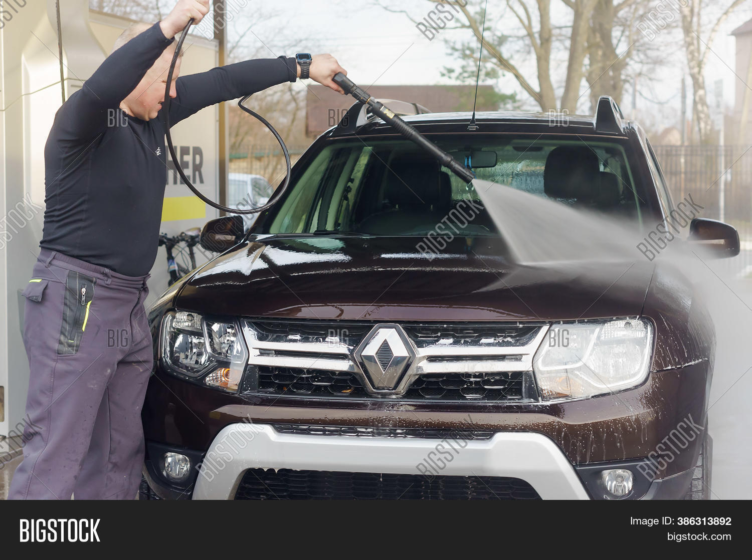 Man Washes His Car, Image & Photo (Free Trial) | Bigstock