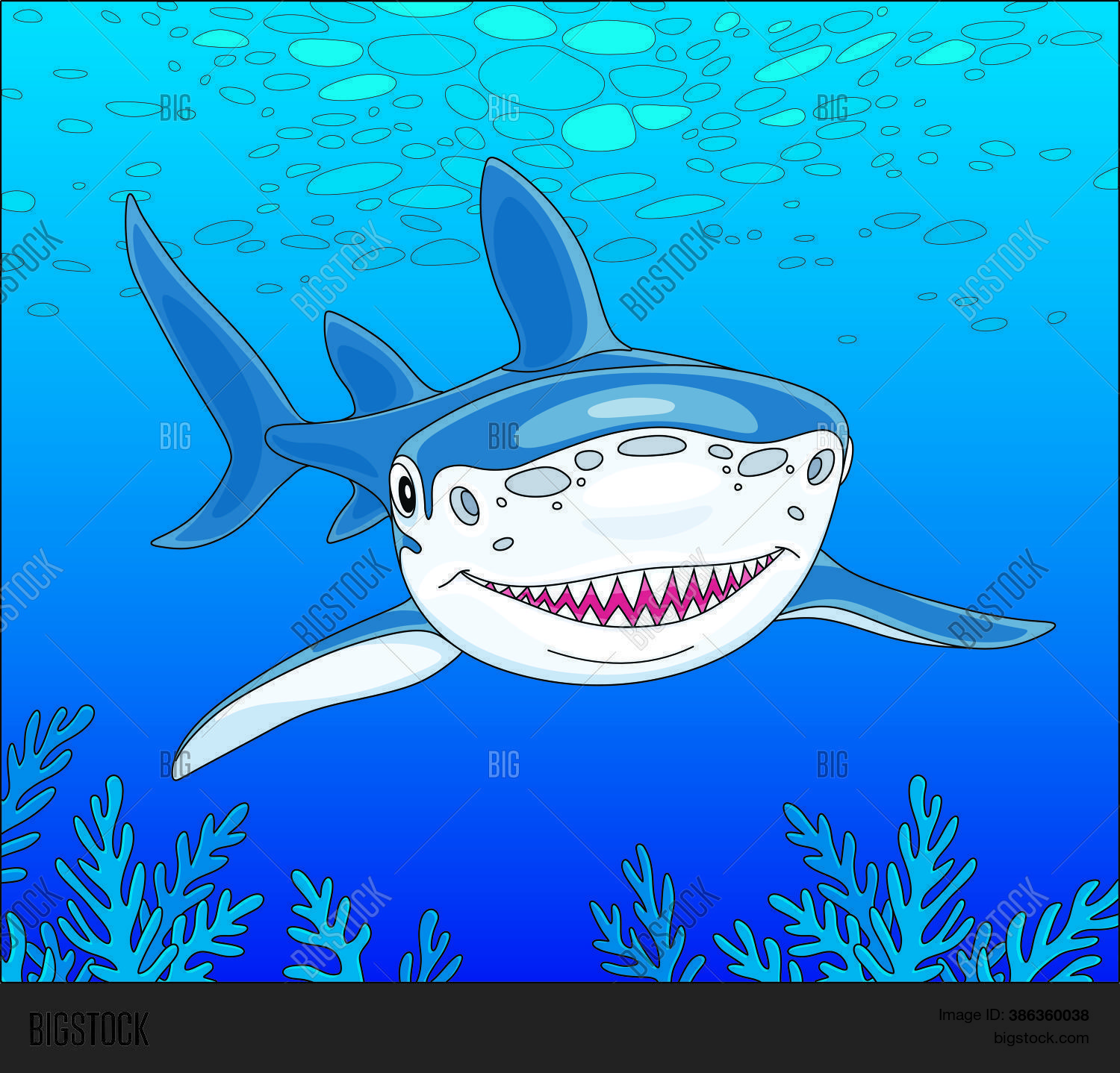 Shark Swimming Over Vector & Photo (Free Trial) | Bigstock