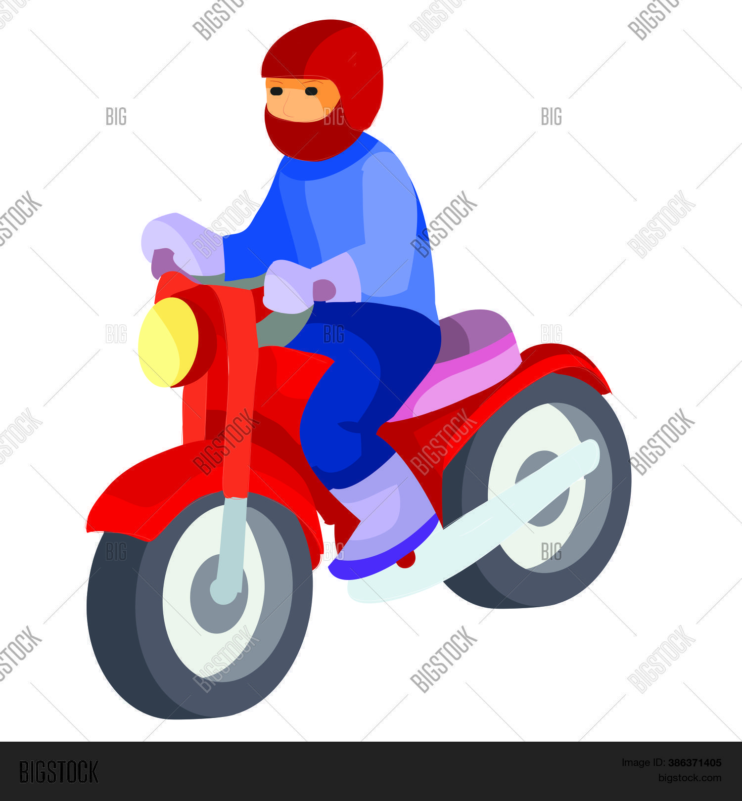 Motorcyclist, Cartoon Vector & Photo (Free Trial) | Bigstock