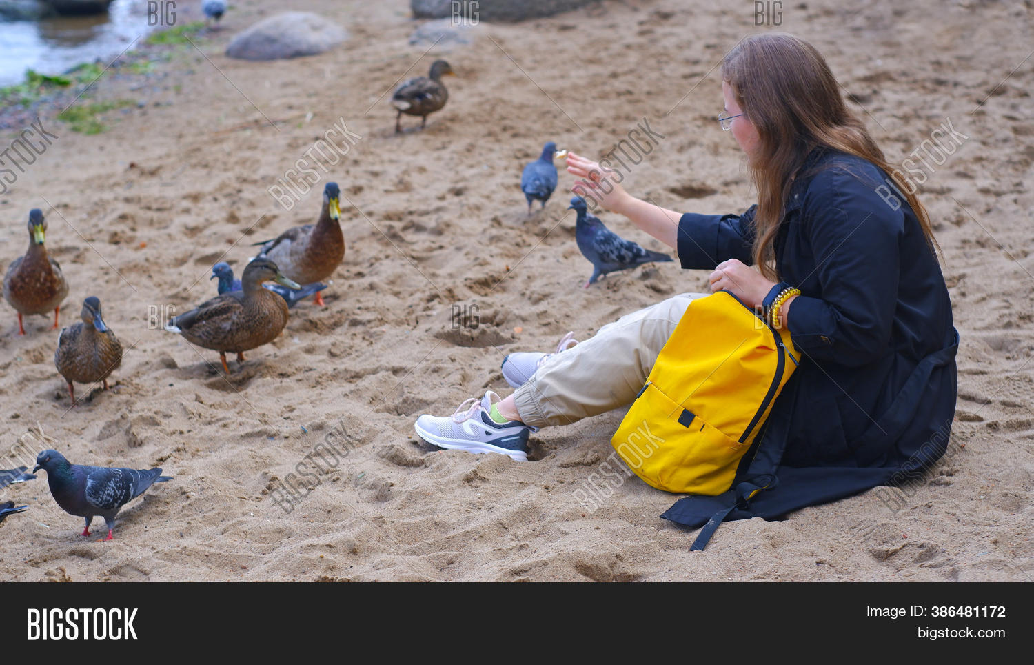 Woman On Sandy Shore Image & Photo (Free Trial) | Bigstock