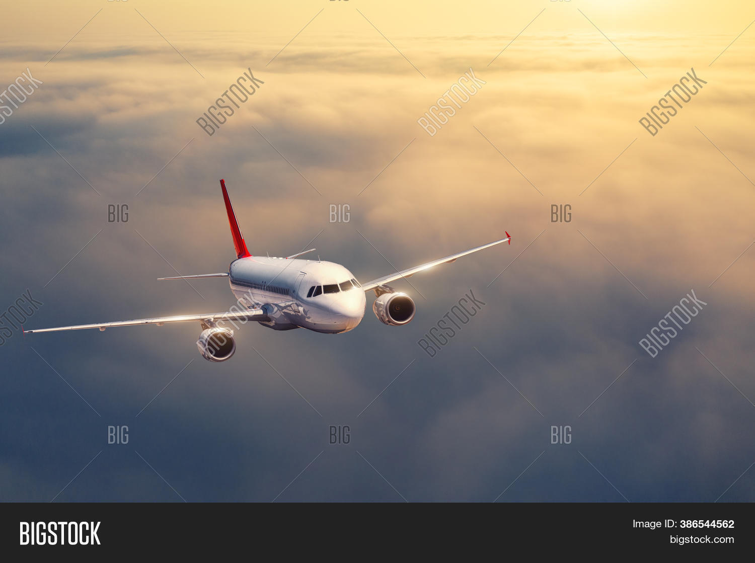 Airplane Flying Above Image & Photo (Free Trial) | Bigstock