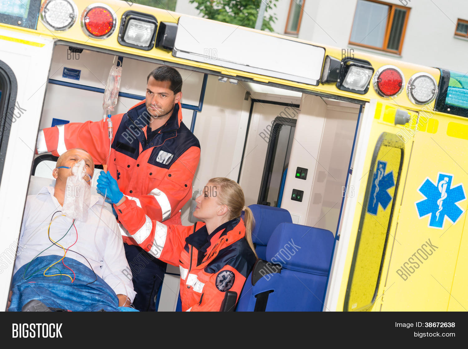 Paramedics Checking IV Image & Photo (Free Trial) | Bigstock