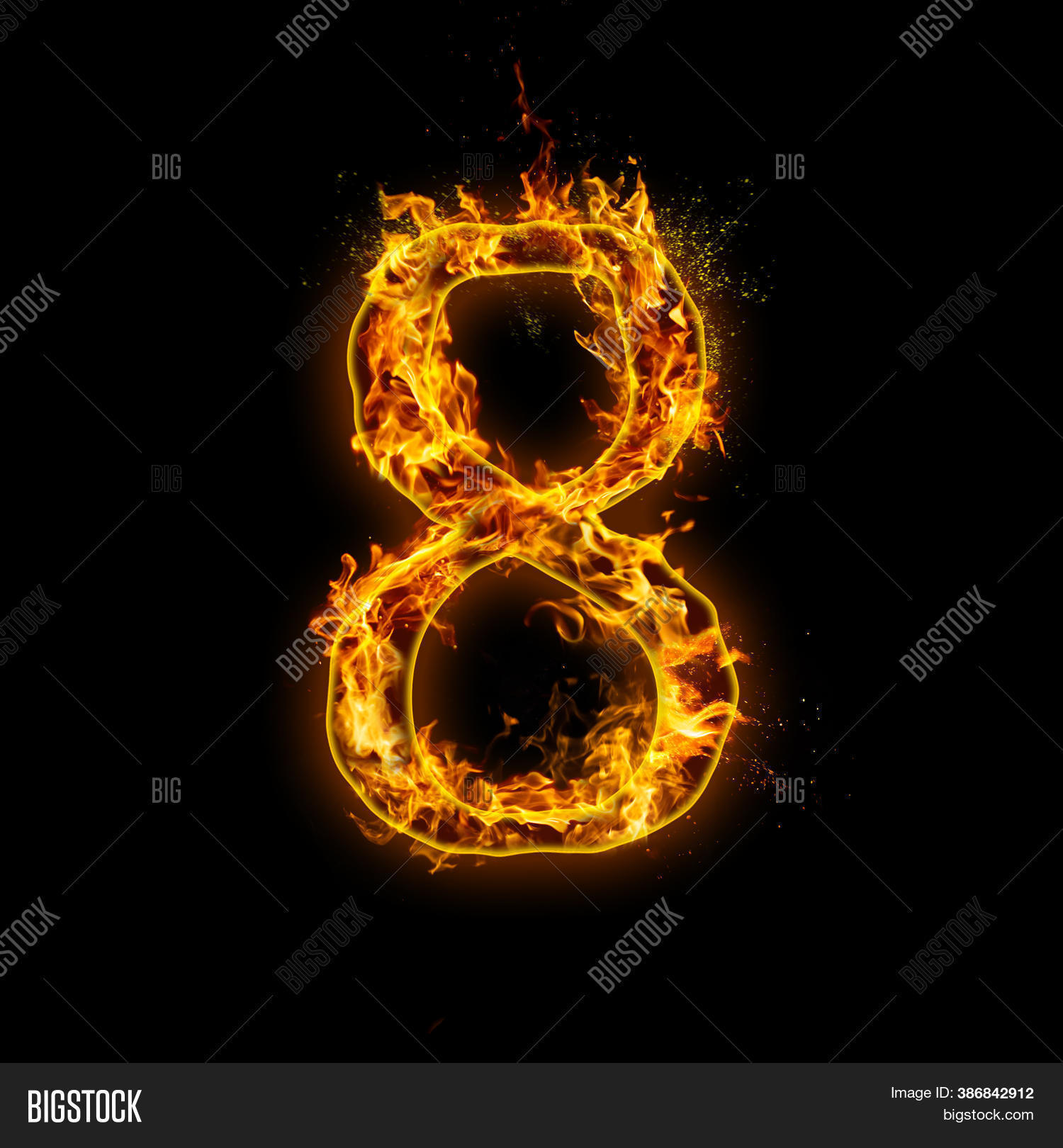 Number 8. Fire Flames Image & Photo (Free Trial) | Bigstock