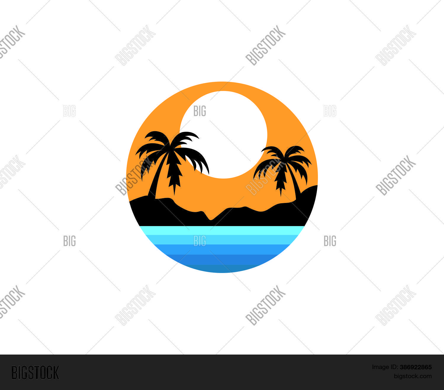 Water Wave Palm Tree Vector & Photo (Free Trial) | Bigstock