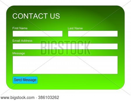 Green Contact Us Form Image & Photo (Free Trial) | Bigstock