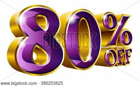 80% Off - Eighty Vector & Photo (Free Trial) | Bigstock