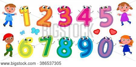 Cute Cartoon Numbers Vector & Photo (Free Trial) | Bigstock