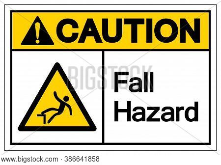 Caution Fall Hazard Vector & Photo (Free Trial) | Bigstock