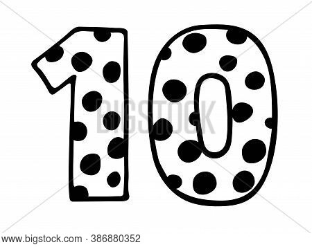 Cute Number 10. Hand Vector & Photo (Free Trial) | Bigstock